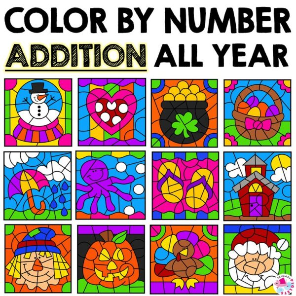 ADDITION COLOR BY NUMBER ALL YEAR BUNDLE Made By Teachers addition-color-by-number-all-year-bundle-made-by-teachers