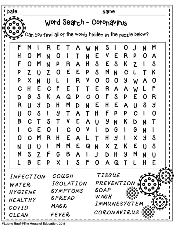 Coronavirus Word Search Activity | Made By Teachers
