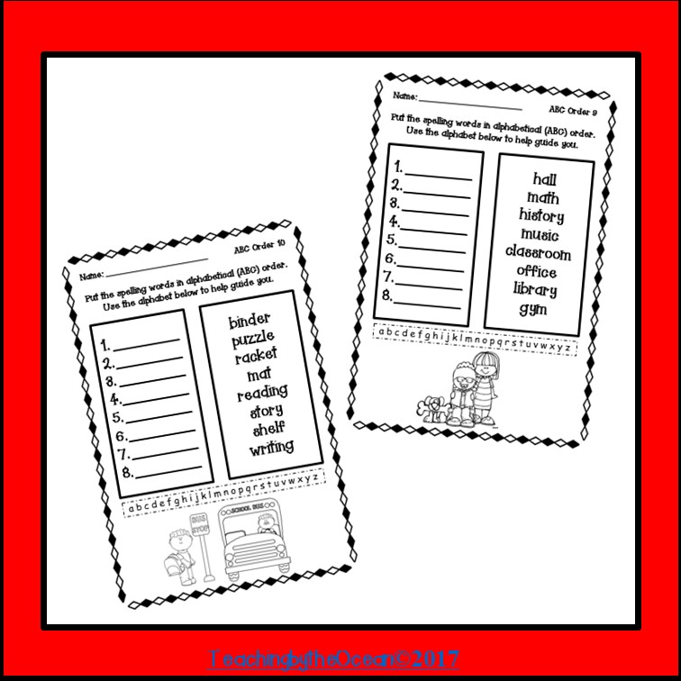 Back to School ABC Order | Made By Teachers