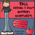 Adding 3 Digit Numbers Worksheets - Fall/Halloween/Thanksgiving Themed ...
