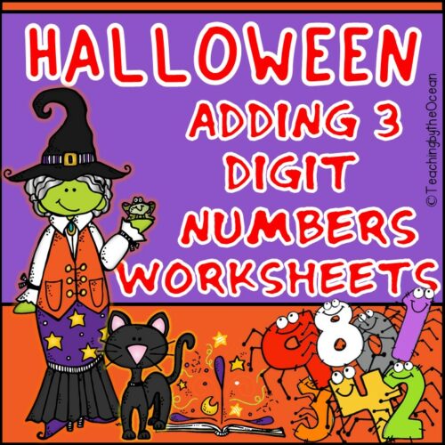 Adding 3 Digit Numbers Worksheets - Halloween Themed - Made By Teachers