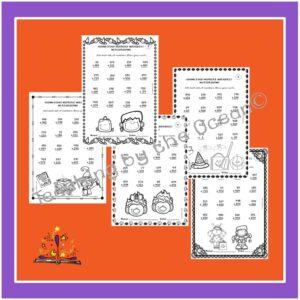 Adding 3 Digit Numbers Worksheets - Halloween Themed - Made By Teachers