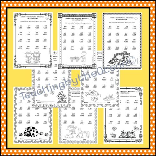 Adding 3 Digit Numbers Worksheets - Spring Themed - Made By Teachers