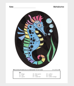 Color by Number Multiplication Fact Practice Mystery Pictures - Made By ...