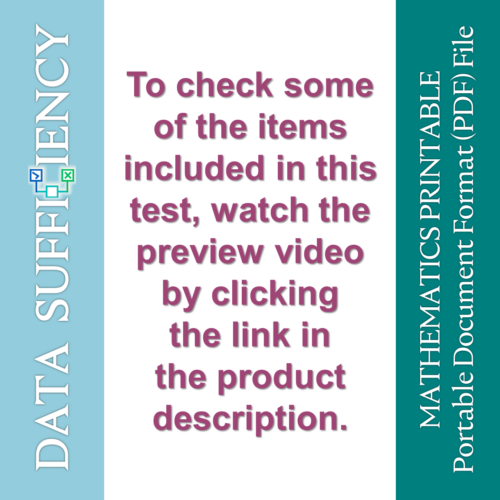 Math Data Sufficiency Test in PDF File - Made By Teachers