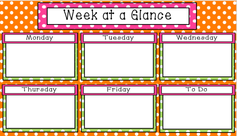 Colorful - Editable Week at a Glance Templates + Tutorial Video | Made ...