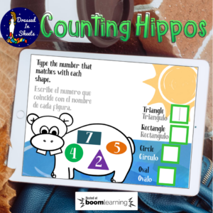Pre-K/ Kinder Counting Hippos BOOM Cards | Distance Learning - Made By ...