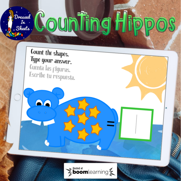 Pre-K/ Kinder Counting Hippos BOOM Cards | Distance Learning - Made By ...