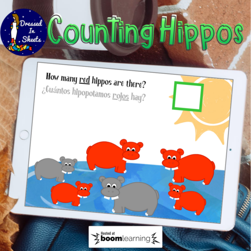 Pre-K/ Kinder Counting Hippos BOOM Cards | Distance Learning | Made By ...
