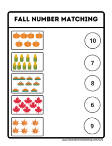 Fall Numbers Matching | Made By Teachers