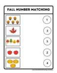 Fall Numbers Matching - Made By Teachers