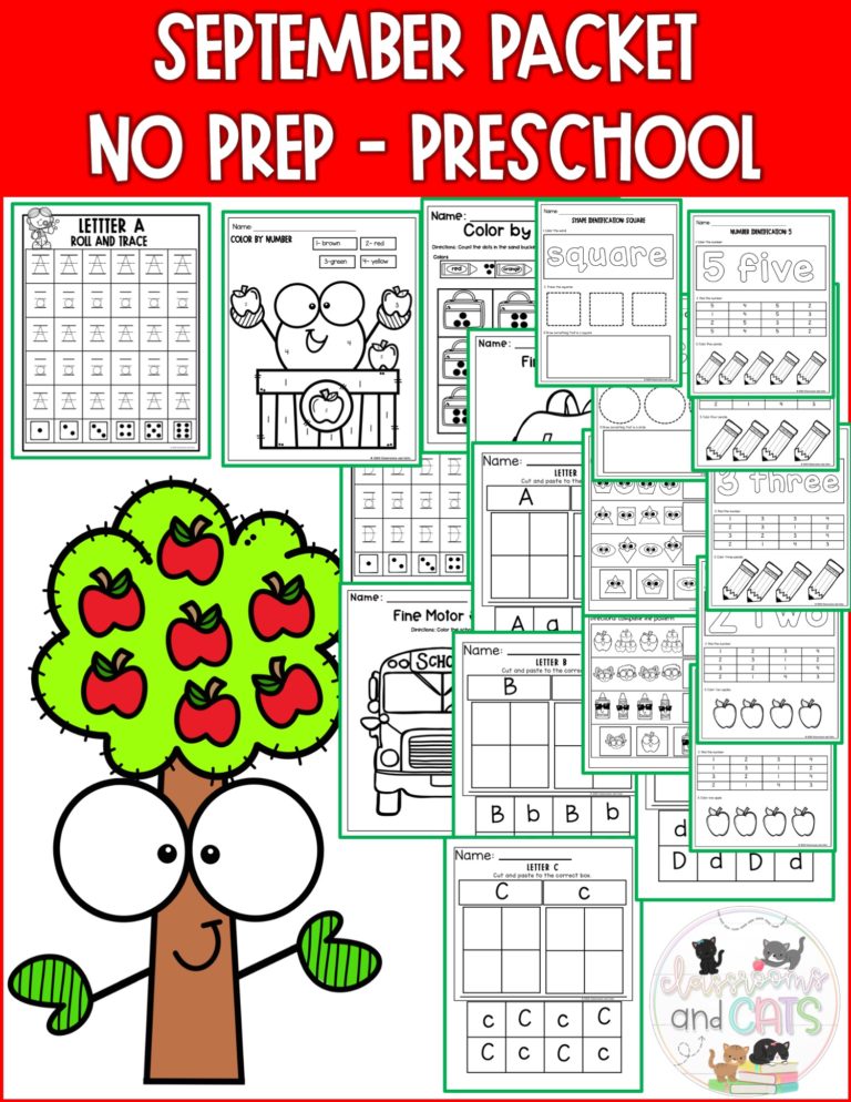 NO PREP Preschool Back to School Packet | Made By Teachers