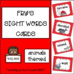 Fry's Sight Words Cards - Animals Themed (fifth hundred) | Made By Teachers