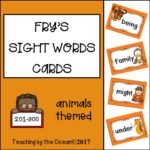 Fry's Sight Words Cards - Animals Themed (third hundred) - Made By Teachers