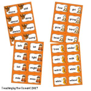 Fry's Sight Words Cards - Animals Themed (third hundred) - Made By Teachers