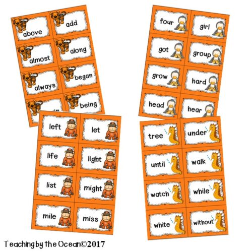 Fry's Sight Words Cards - Animals Themed (third hundred) | Made By Teachers