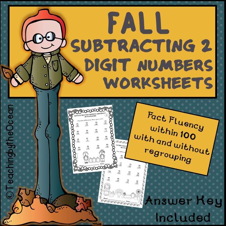 Subtracting 2 Digit Numbers Worksheets – Fall Themed - Made By Teachers
