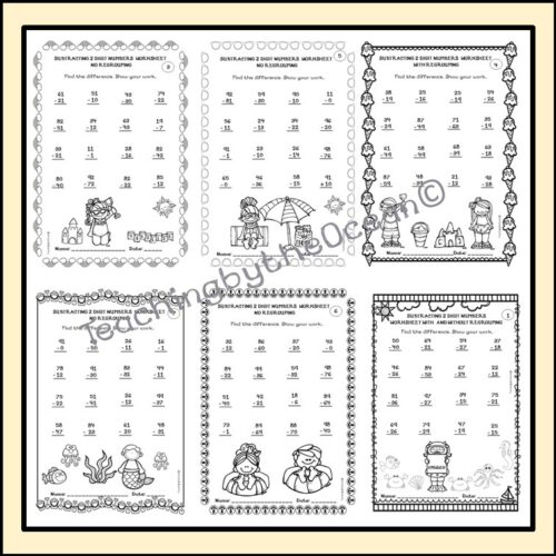 Subtracting 2 Digit Numbers Worksheets – Summer Themed - Made By Teachers