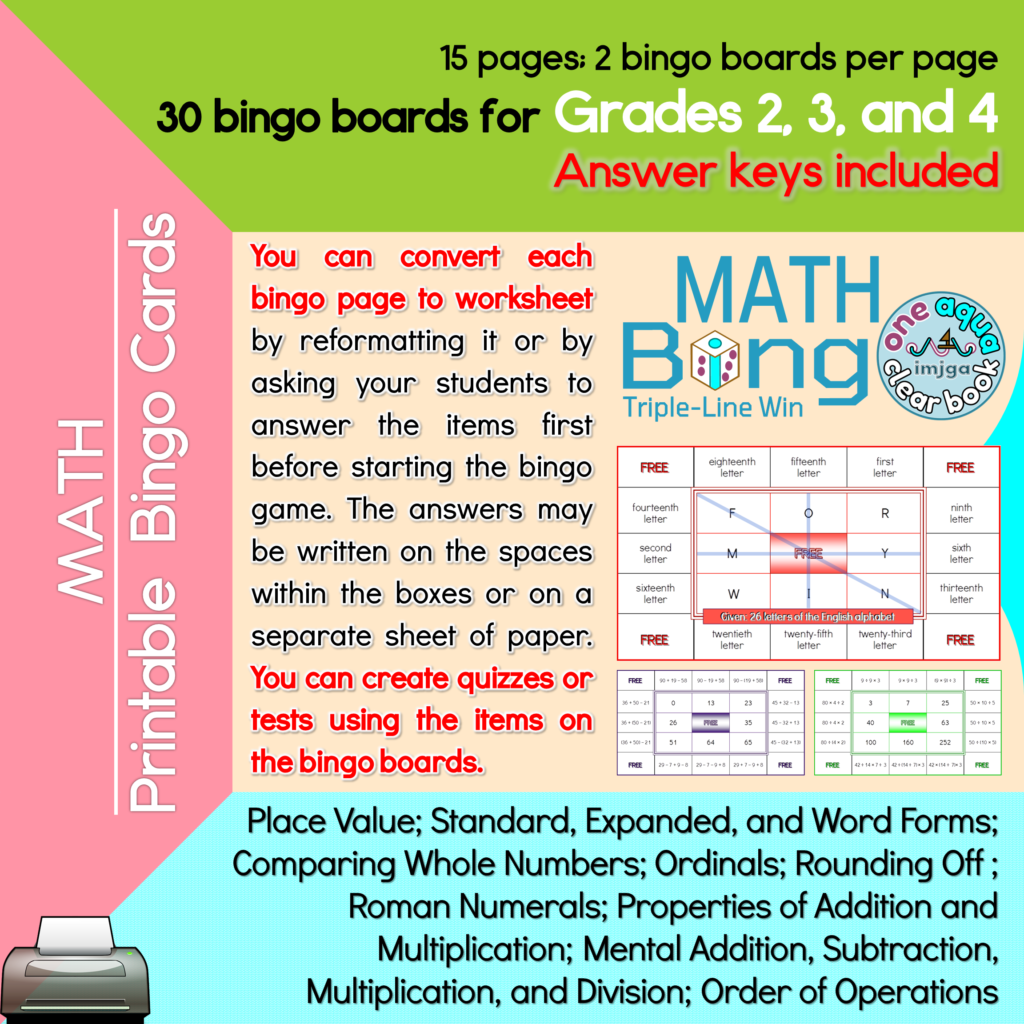 Elementary Math Bingo Games for Grades 2—6 - Made By Teachers