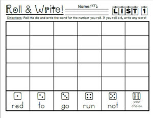 Sight Word Roll and Writes Activity Pack | Made By Teachers
