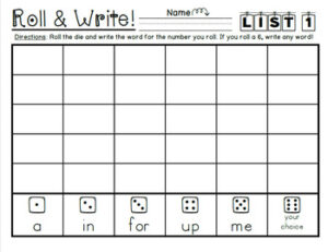 Sight Word Roll and Writes Activity Pack | Made By Teachers