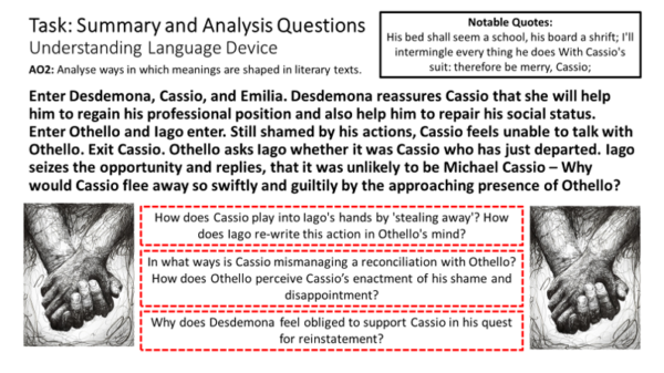 A Level Literature: (7) Othello – Act 3 Scene 3 | Made By Teachers