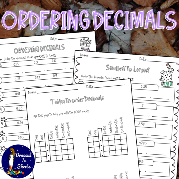Ordering Decimals Worksheets & BOOM Cards Distance Learning - Made By ...