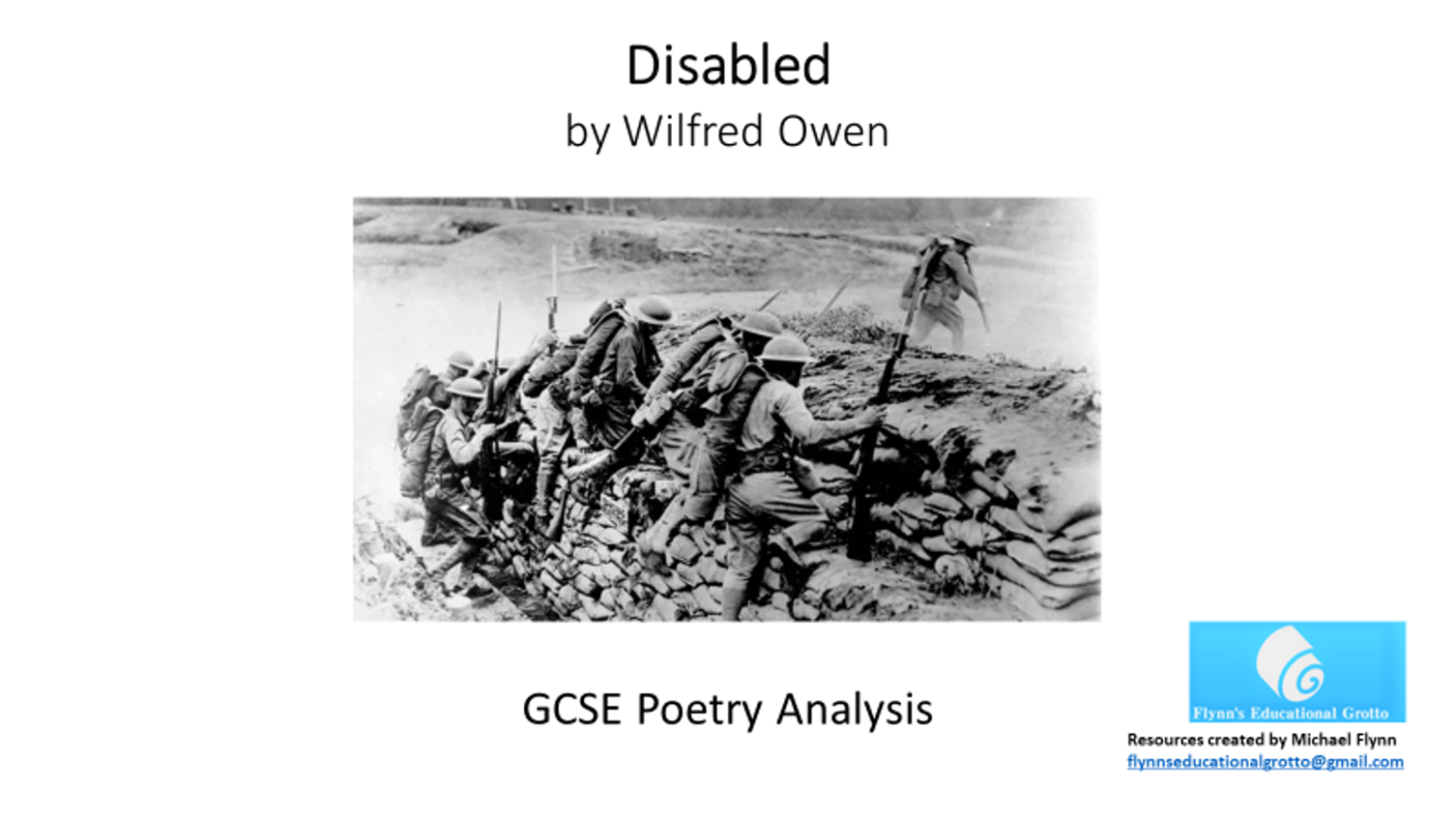 Poetry Analysis Disabled By Wilfred Owen Made By Teachers Poetry Analysis Disabled By Wilfred Owen Made By Teachers