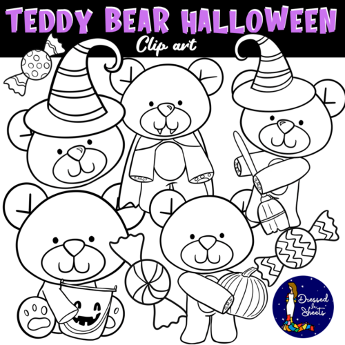 Teddy Bear Halloween Clips - Made By Teachers