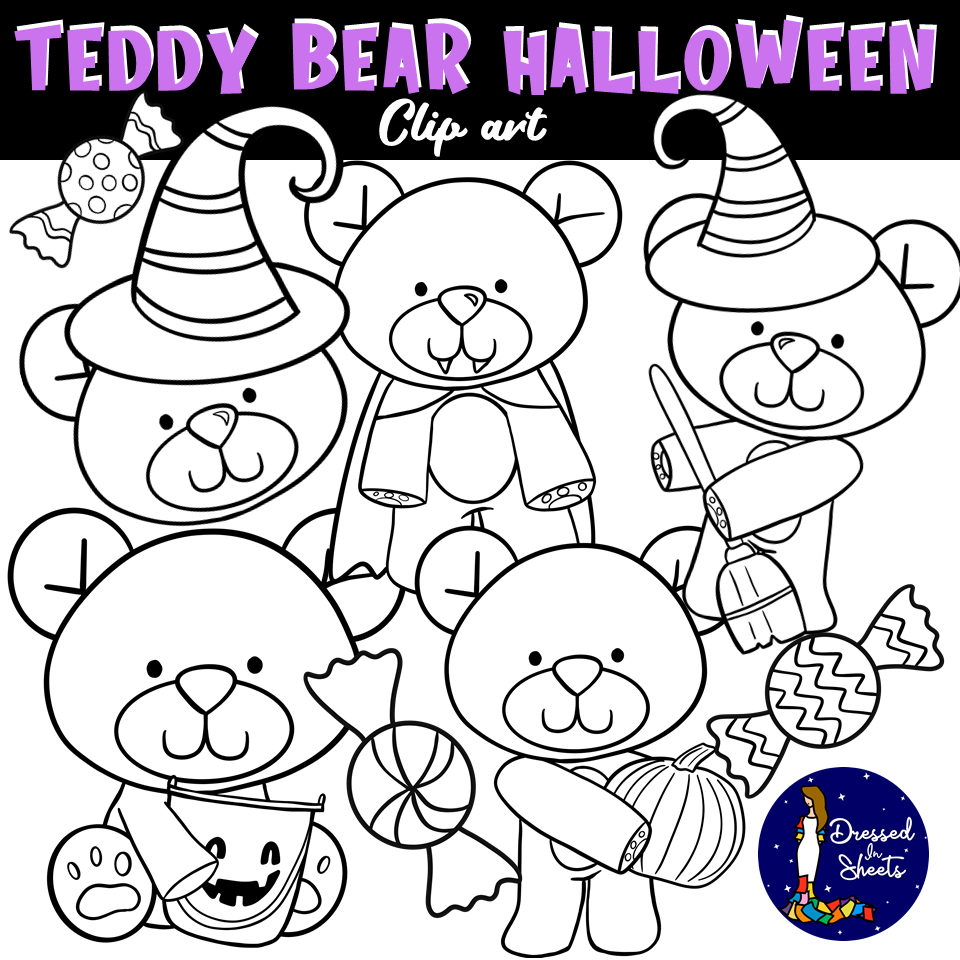 Teddy Bear Halloween Clips - Made By Teachers