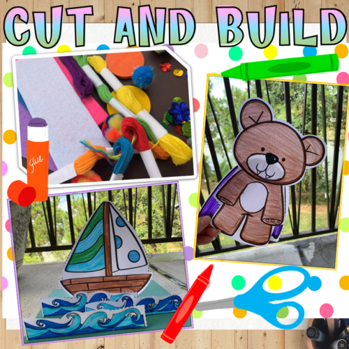 Cutting Practice Cut and Build Craftivities | Made By Teachers
