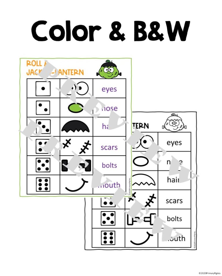 Halloween Math Game Roll and Build a Jack O' Lantern - Made By Teachers