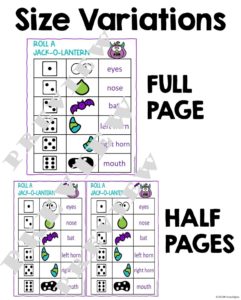 Halloween Math Game Roll and Build a Jack O' Lantern - Made By Teachers
