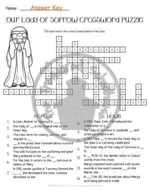 Our Lady of Sorrows Worksheet and Activity Pack | Made By Teachers