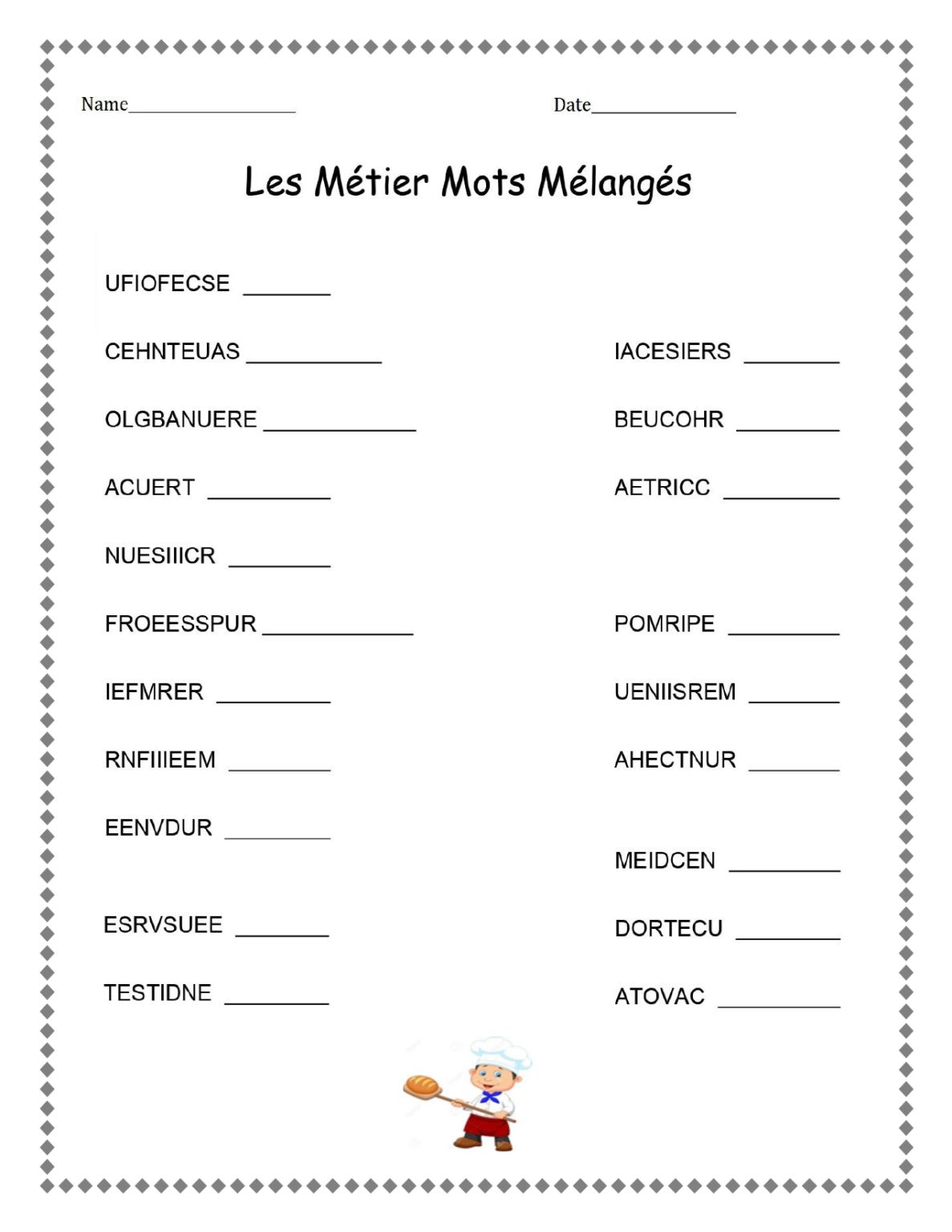 Les Professions (French Jobs) 11 Worksheets for Distance Learning ...