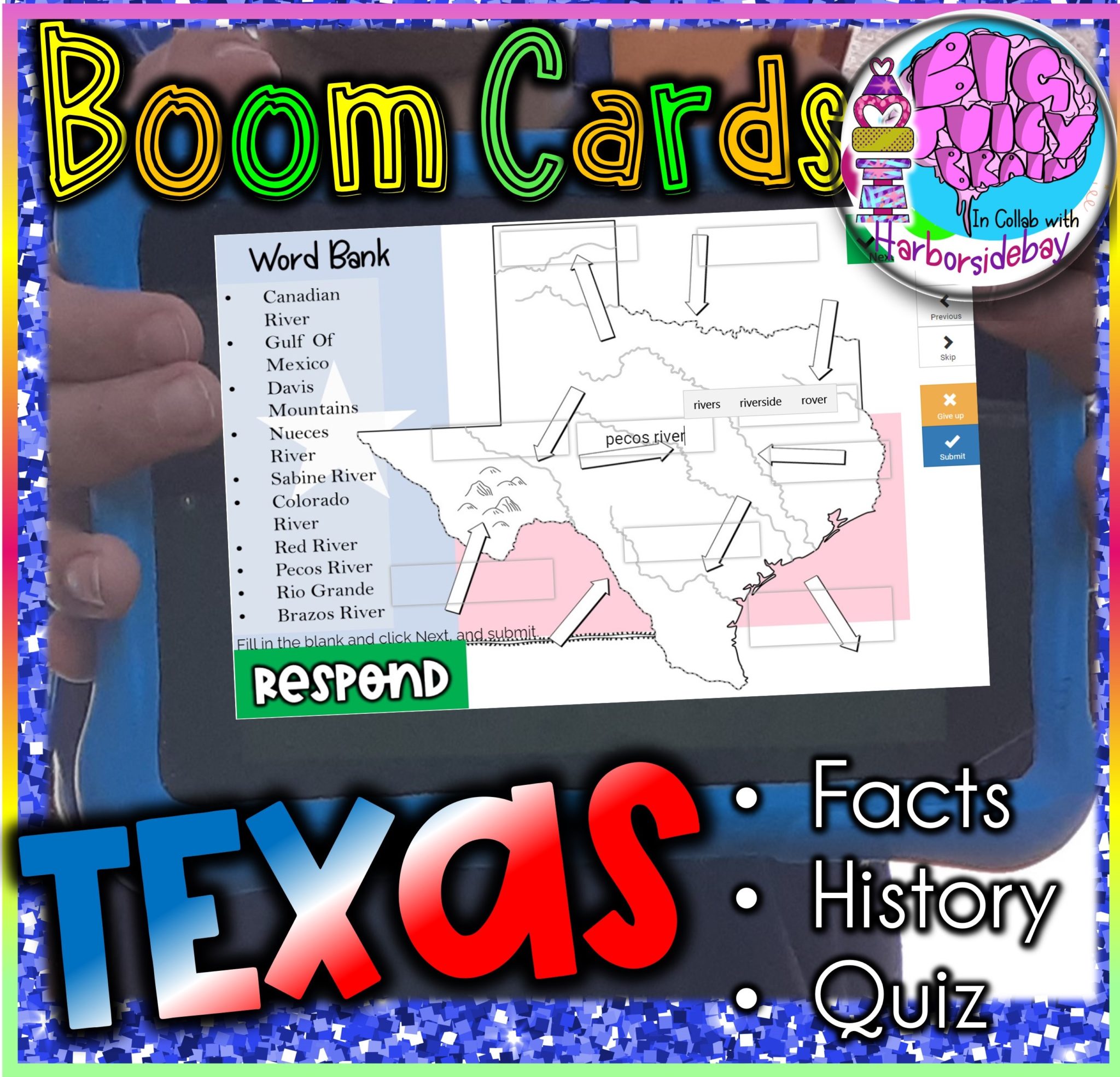 Geography of Texas Worksheets and BOOM Deck | Made By Teachers