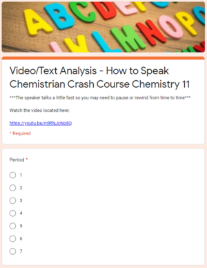 Video Analysis - How to Speak Chemistrian Crash Course Chemistry 11 (HS ...
