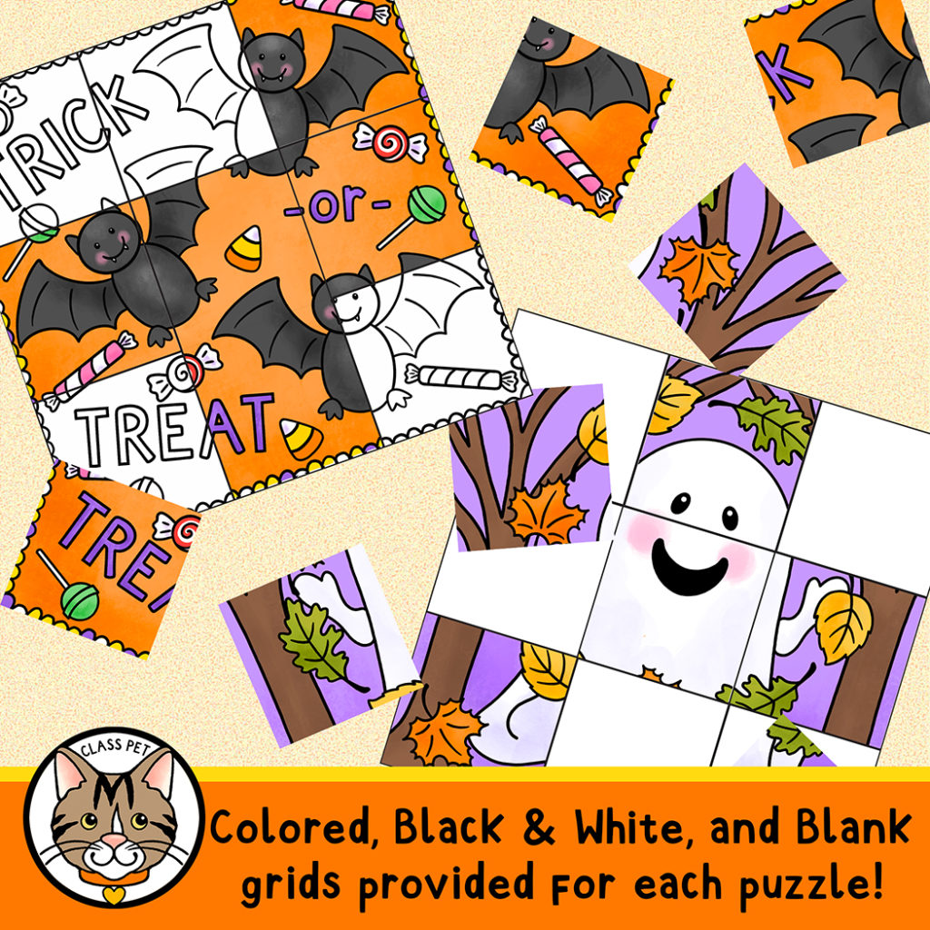 Digital Movable Clipart Puzzle Pieces | 6 Halloween Puzzles | Made By ...