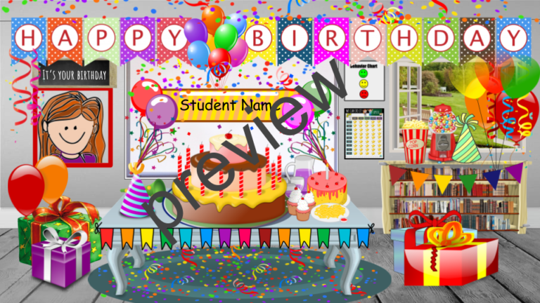 Happy Birthday Virtual Classroom | Online Distance Learning | BITMOJI ...