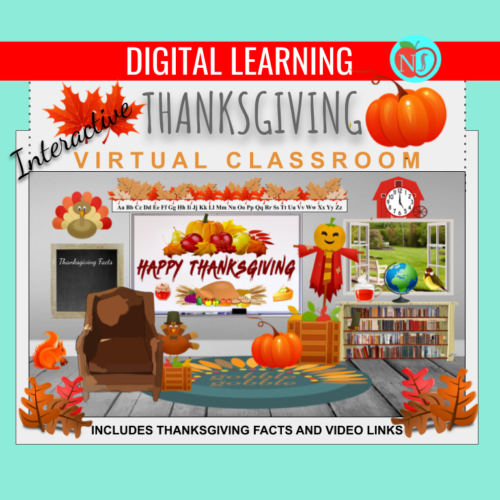 Bitmoji Classroom | THANKSGIVING Theme | 10 Slides | Interactive | Made ...