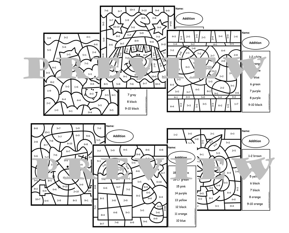 Halloween Color by Number Math Facts Bundle | Distance Learning | Made ...