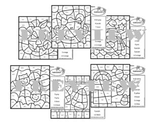 Halloween Math Facts Color by Number Bundle | Made By Teachers