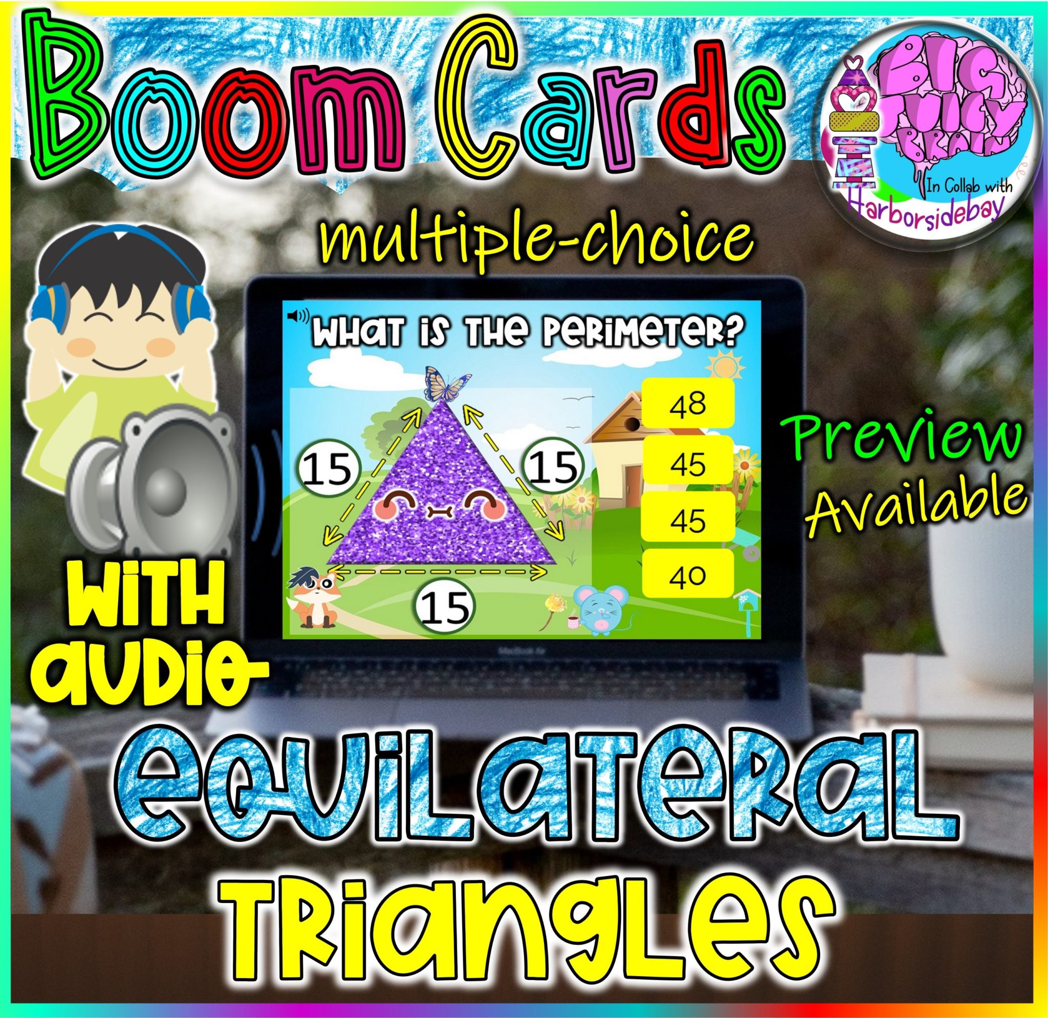 Perimeter of Equilateral Triangles | BOOM CARDS | Made By Teachers