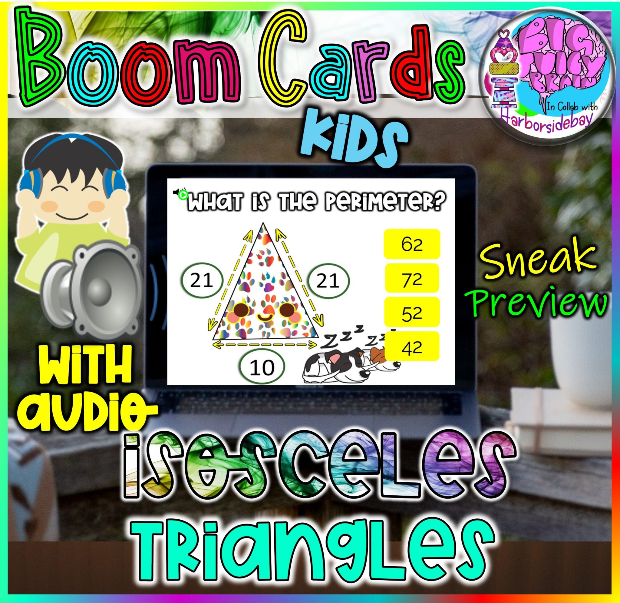 Perimeter of Isosceles Triangles for kids | BOOM Cards | Made By Teachers