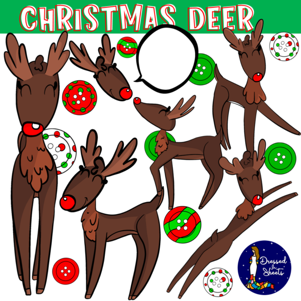 Christmas Deer Clip Art | Made By Teachers