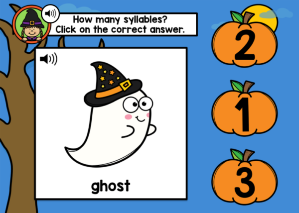 Halloween Syllables Boom Cards with Audio Distance Learning | Made By ...