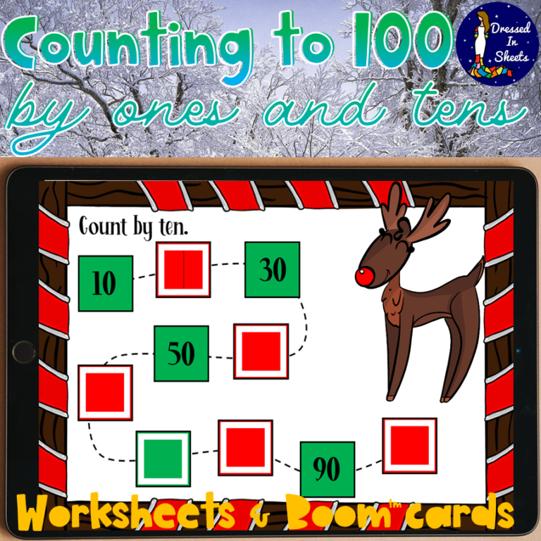 Counting to 100 by ones and tens Worksheets and BOOM Cards | Distance ...