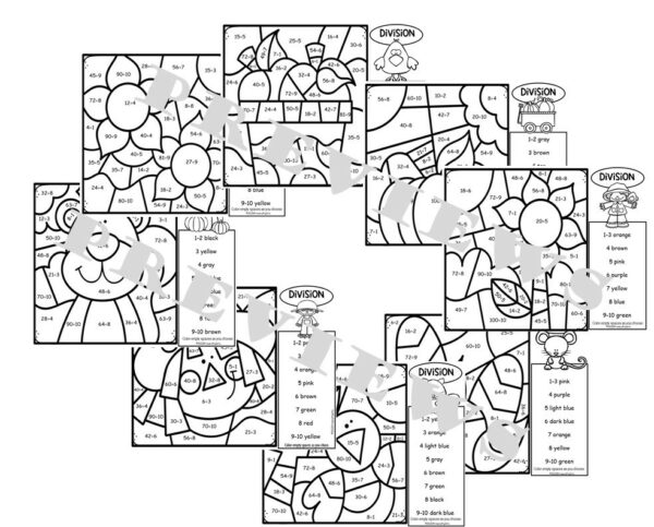 Fall Color by Code Math Facts BUNDLE - Made By Teachers