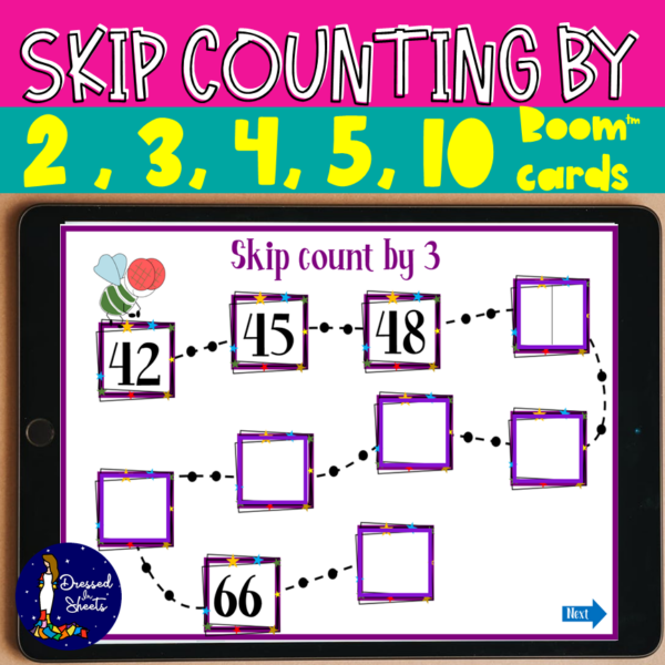Skip Counting by 2, 3, 4, 5, 10 BOOM Cards | Distance Learning - Made ...