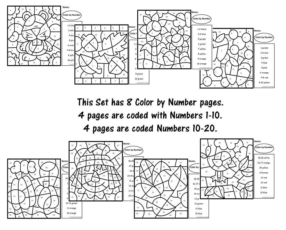 FALL COLOR BY CODE MATH FACTS BUNDLE | Made By Teachers